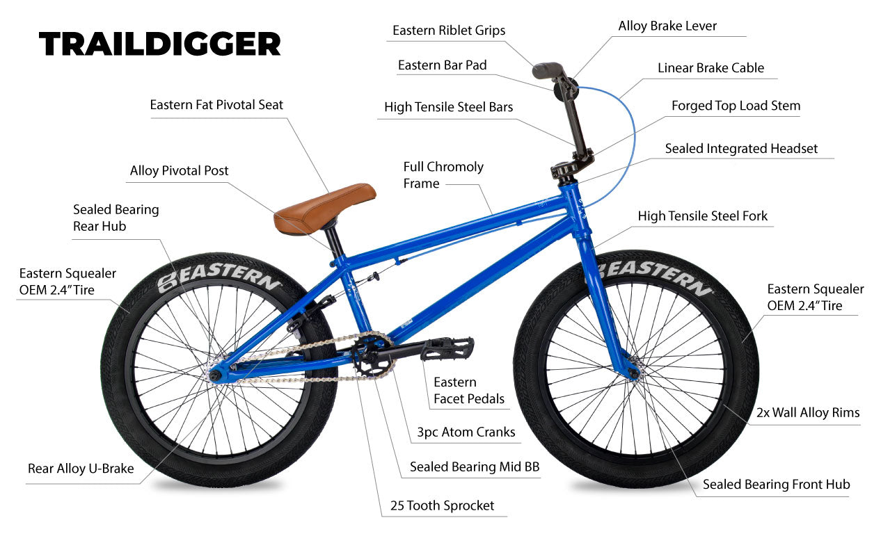 Traildigger 20" BMX Bike by Eastern / Chromoly Frame & 3pc Atom cranks ...